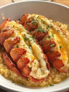 Butter Poached Lobster Tails with Creamy Parmesan Risotto – Daily Recipes